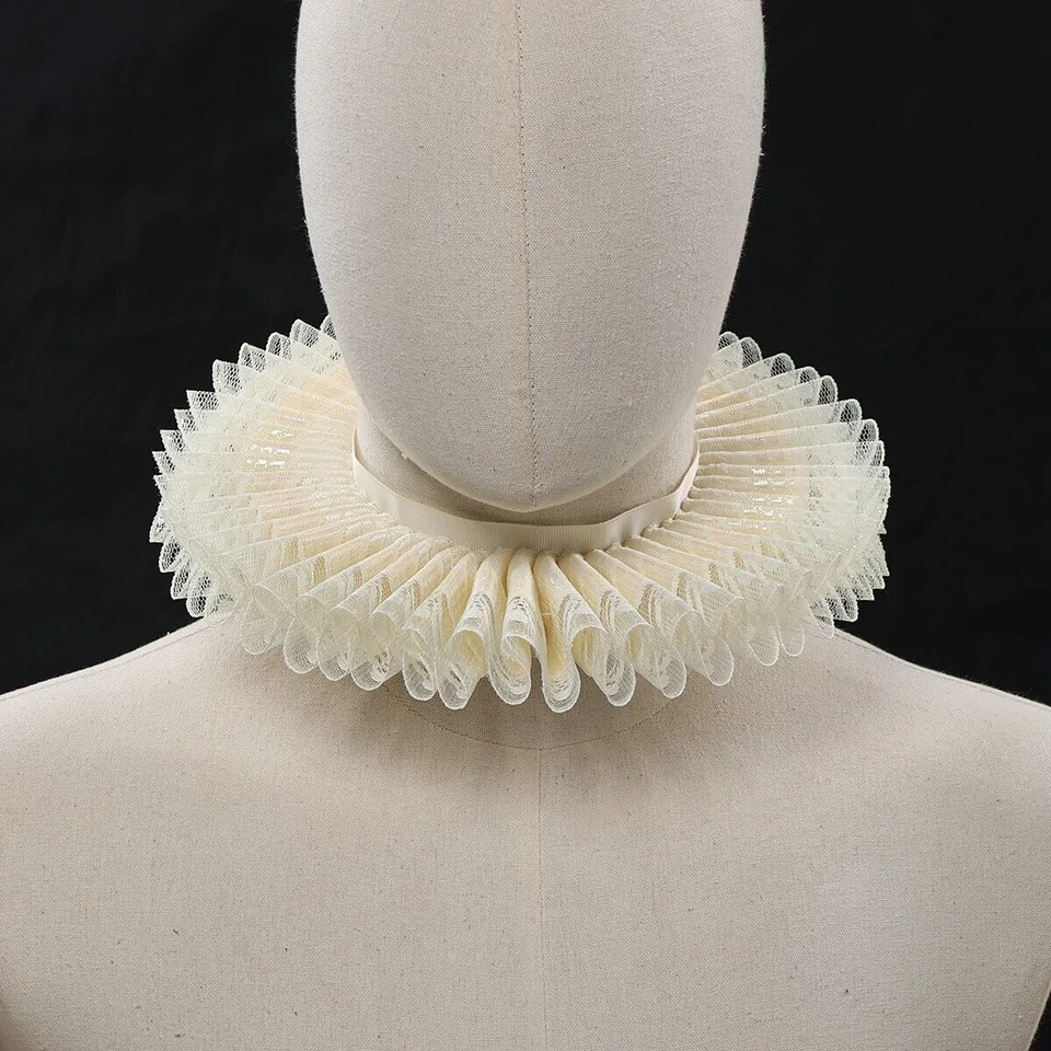 Elizabethan Ruff Collar Victorian Glitter Ruff Collar Renaissance Neck ...