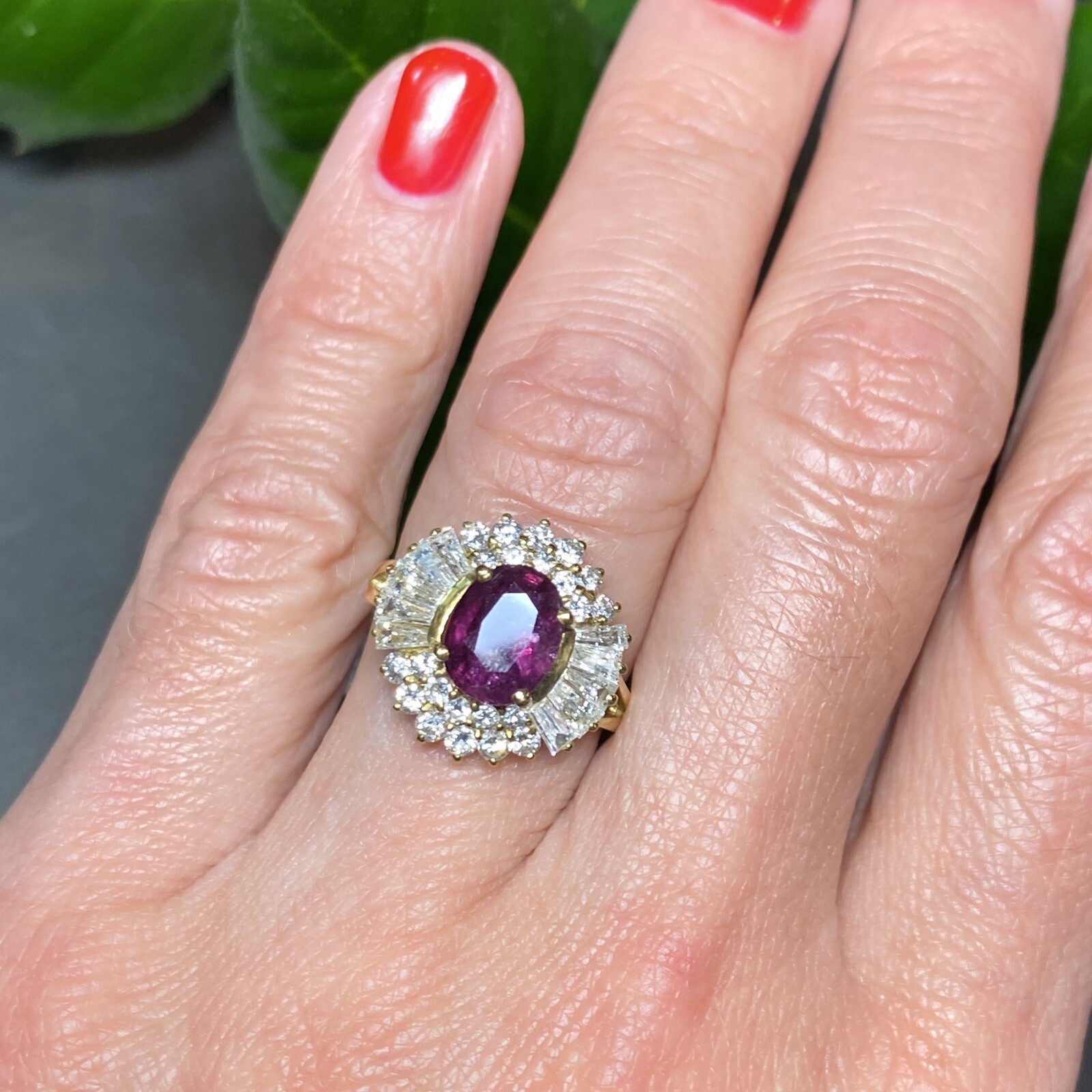 Vintage Diamond Ruby Ring Estate Fine Jewelry Pre-Owned Size 6.5 ...