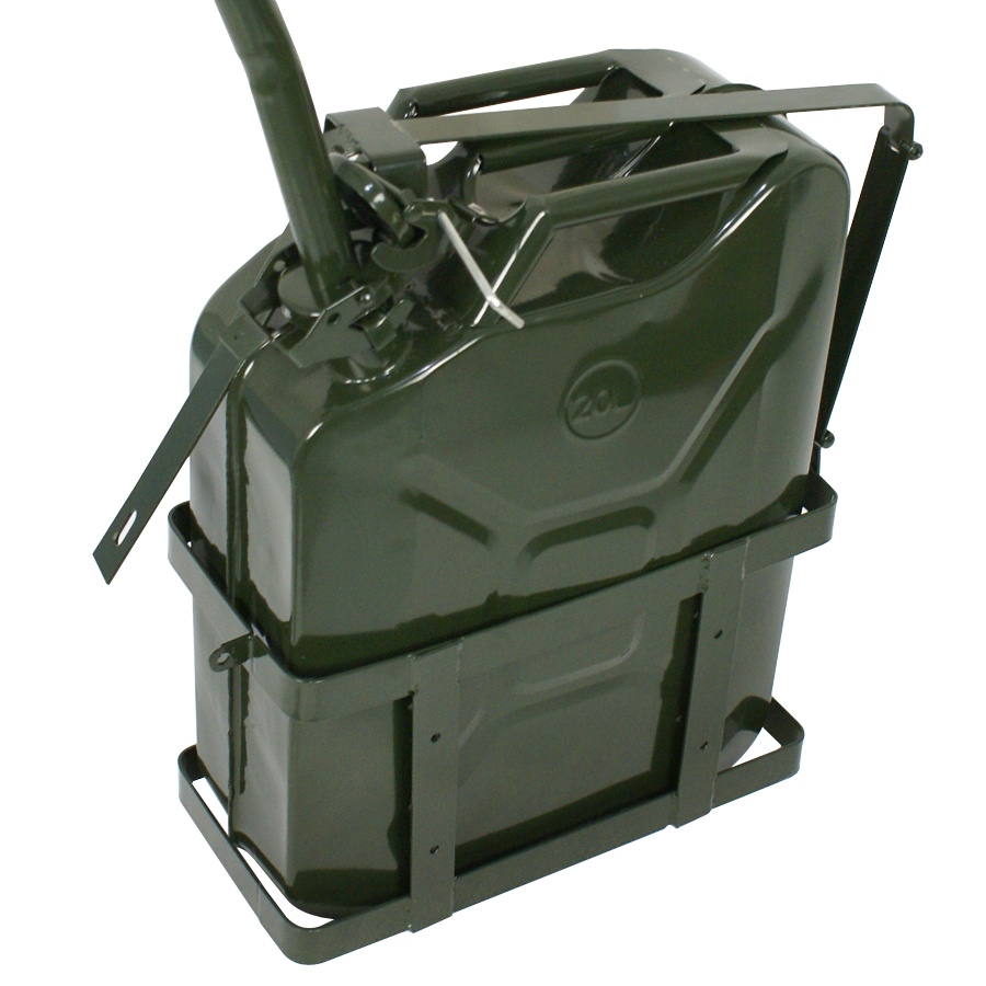 2x Jerry Can Tank w/ Holder Steel 5Gallon 20L Army Backup Military ...