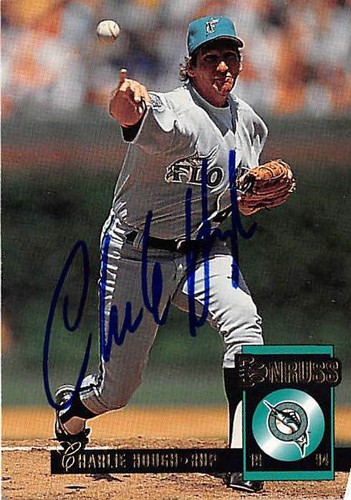 Charlie Hough autographed baseball card (Florida Marlins) 1994 Donruss ...