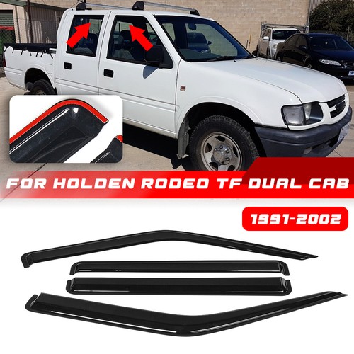 4x Window Visor Guard Vent Weather Shield For Holden Rodeo TF Dual Cab ...