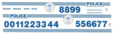 Miami City Police Ford and Chevy 1/64th HO Scale Slot Car Decals | eBay