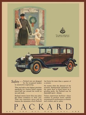 1927 Packard- Recognized Leader in Auto Design NEW METAL SIGN: 12x16 ...