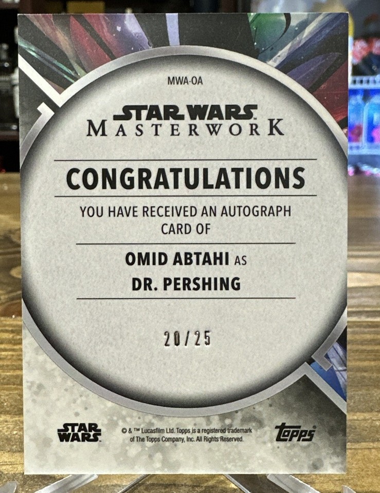 2022 Topps Star Wars Masterwork Omid Abtahi Dr. Pershing Canvas On-card ...