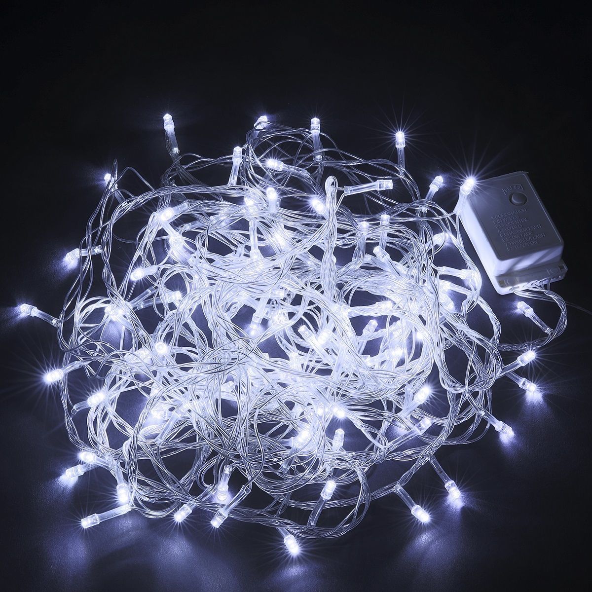 10M 100 White LED Christmas Tree Fairy String Party Lights Lamp Xmas ...