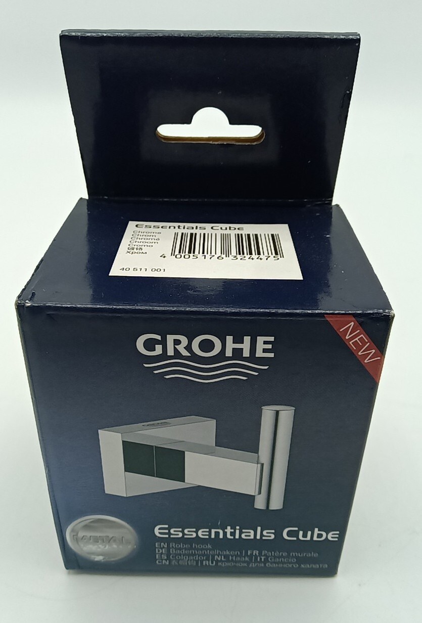 GROHE 40511001 Essentials Cube Robe Hook in Chrome for sale online | eBay