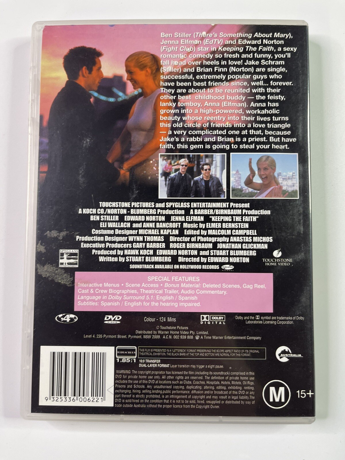 Keeping The Faith 2000 DVD Movie Live-Action Film Ben Stiller Jenna ...