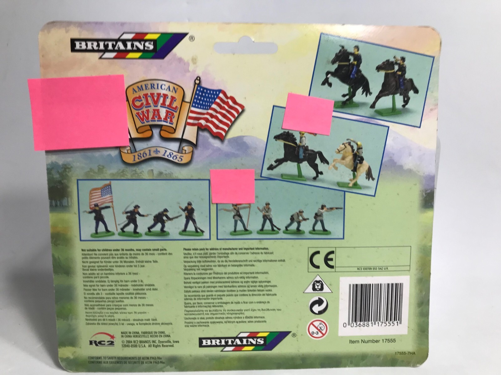 W Britain 54MM American Civil War Union and Confederate 3 carded sealed ...