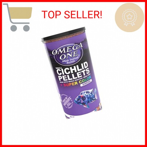 Omega One Super Color Sinking Cichlid Pellets, 2mm Small Pellets, 8 oz ...