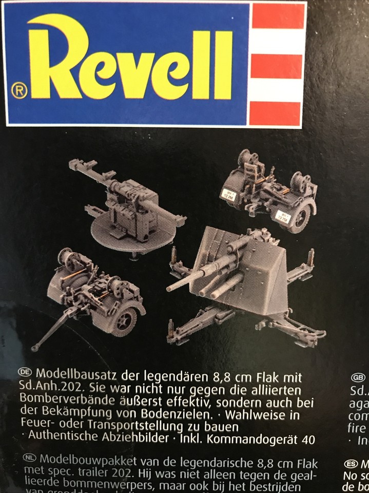 REVELL 03325 8,8 Cm FLAK 37. +Sd.Anh.202 MODEL KIT-NIB-1:72 SCALE | eBay