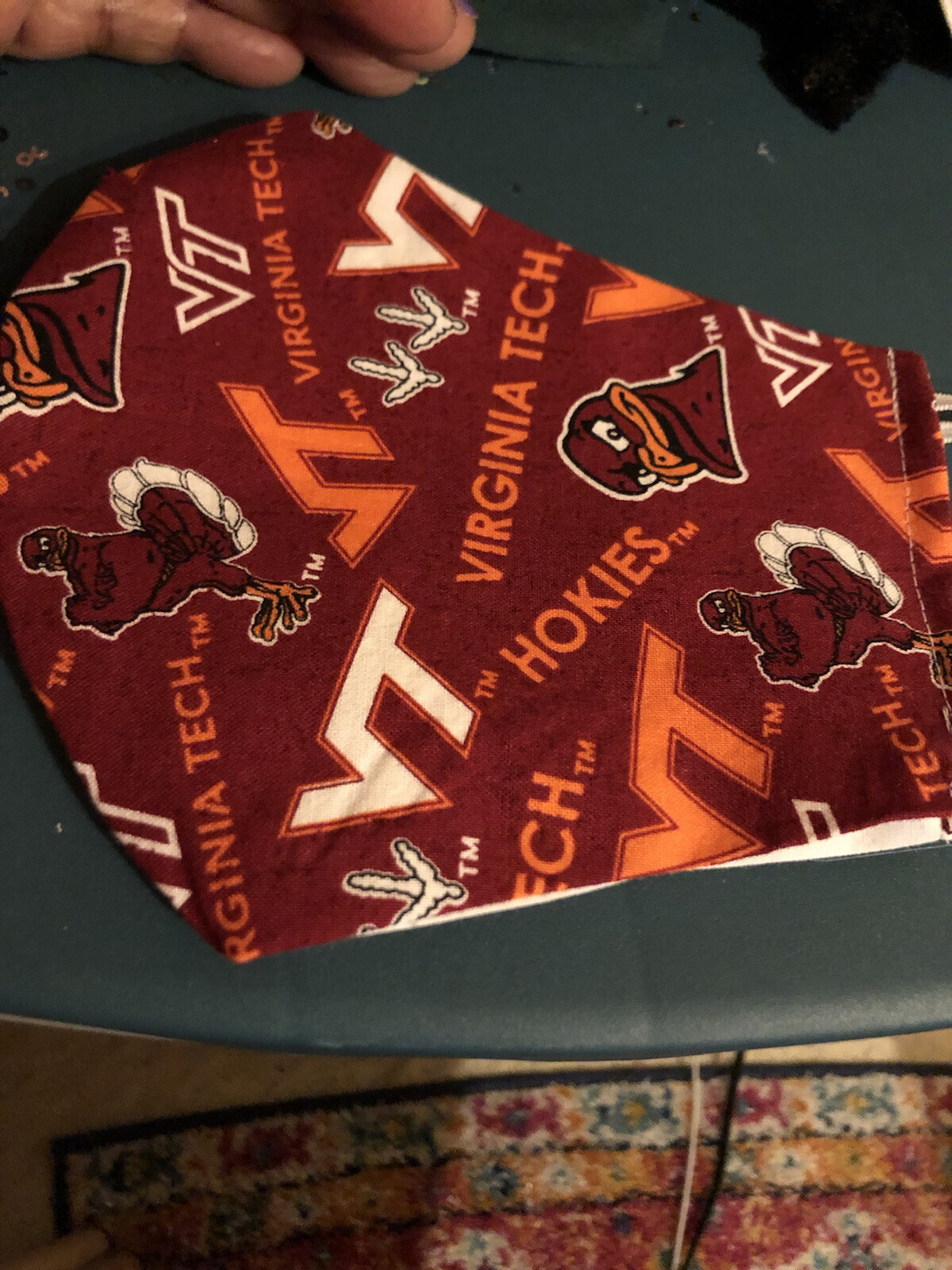 HOKIE VIRGINIA TECH Vintage ADULT Face Mask nose bridge filter pocket ...