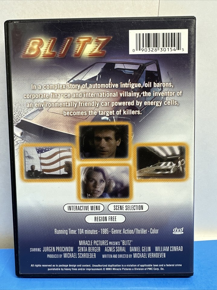Blitz DVD 1985s Fast and the Furious Action Thriller cult classic cars ...