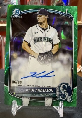 2025 Topps Chrome 1st Bowman Kade Anderson /99 Autograph CPA-KA Green ...