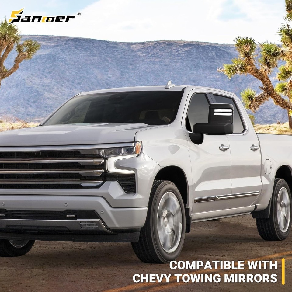 Smoked Towing Mirrors Switchback Heated BSM for 2019-2025 Chevy ...