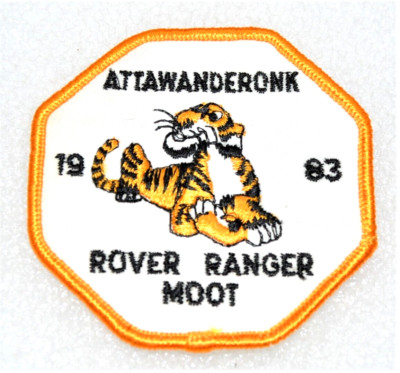 1983 Attawanderonik Rover Ranger Moot Scout EVENT Badge Tiger Rolled ...