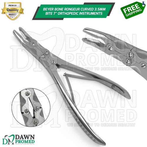 Beyer Bone Rongeur Curved 3.5mm Bite 7" Double Action Orthopedic ...