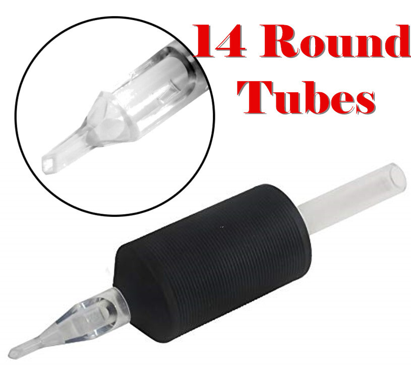 1 Inch 25mm 20 PCS Tattoo Disposable Tubes Round Tubes, Flat Tube ...