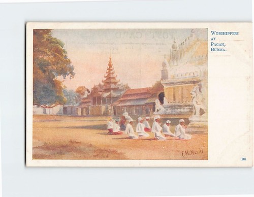 Postcard Worshippers At Bagan Myanmar | eBay