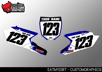 FOR YAMAHA YZF 250 450 2014-16 PRINTED BACKGROUNDS NUMBER BOARDS MX ...