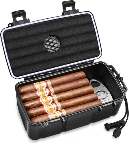 Travel Cigar Humidor Case Portable Cigar Box with Humidifier Disc ...
