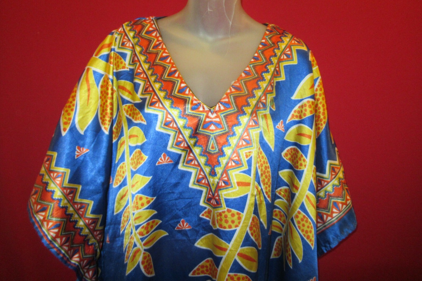 ~~NWT Satin Colorful Azteca Caftan OS Especially Yours Signature Kimono ...