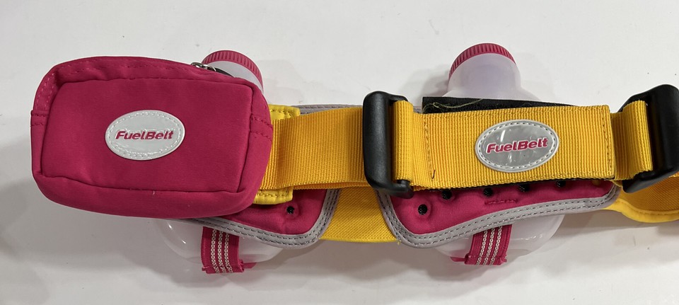 FuelBelt Revenge R2O 2 Bottle Hydration Belt Running - Pink/Yellow - OS ...