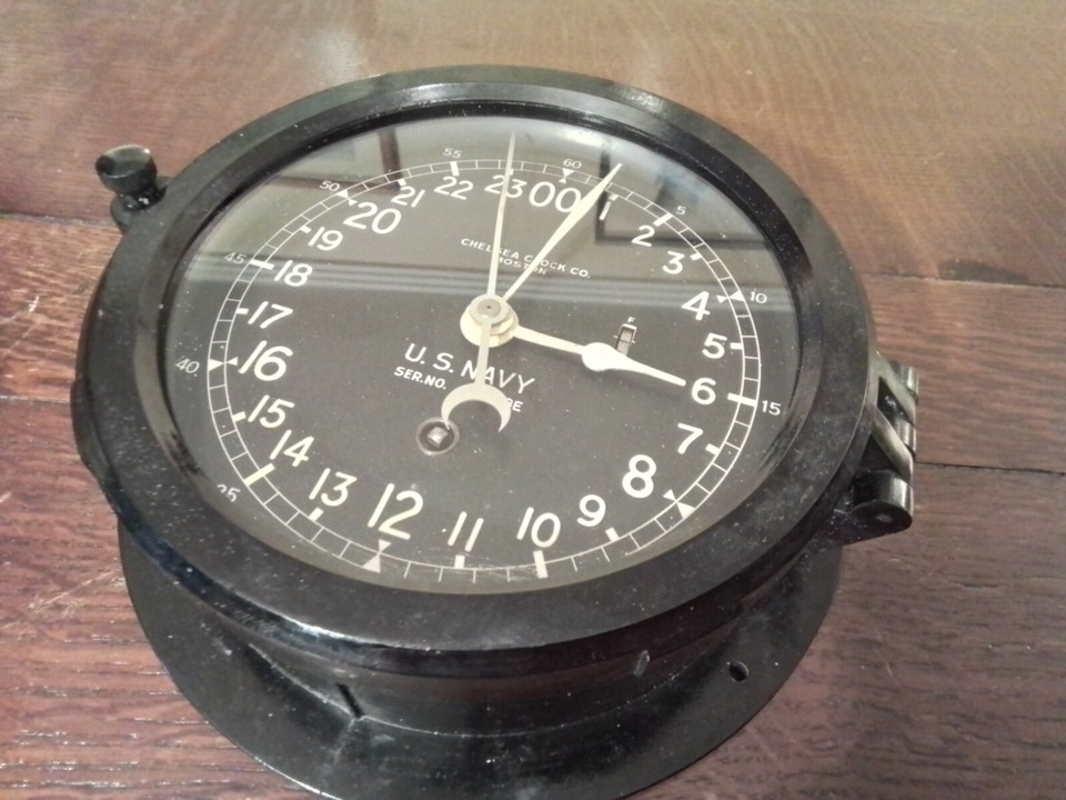 Chelsea Clock co Boston U.S. Navy 24h WW2 Ship Clock Made In USA | eBay