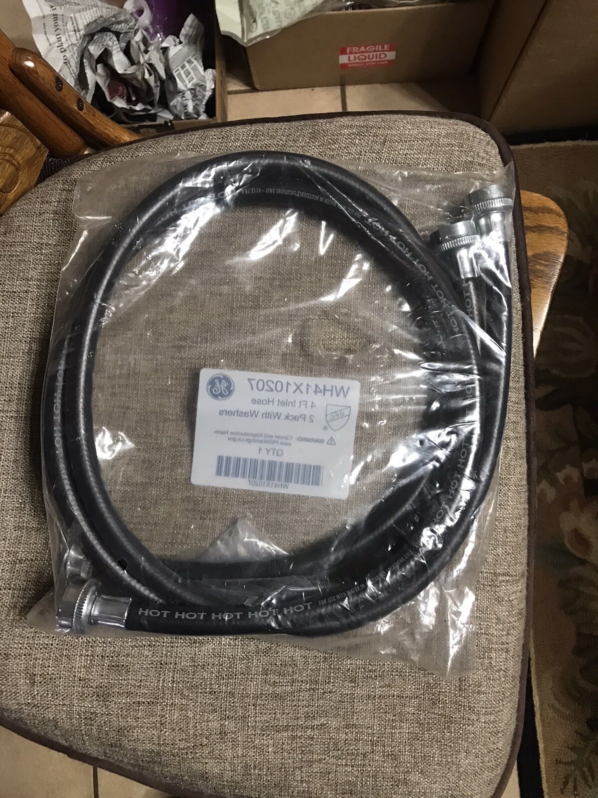 GE 4 Ft Washing Machine Inlet Hoses 2 Pack with Washers Hot&Cold ...