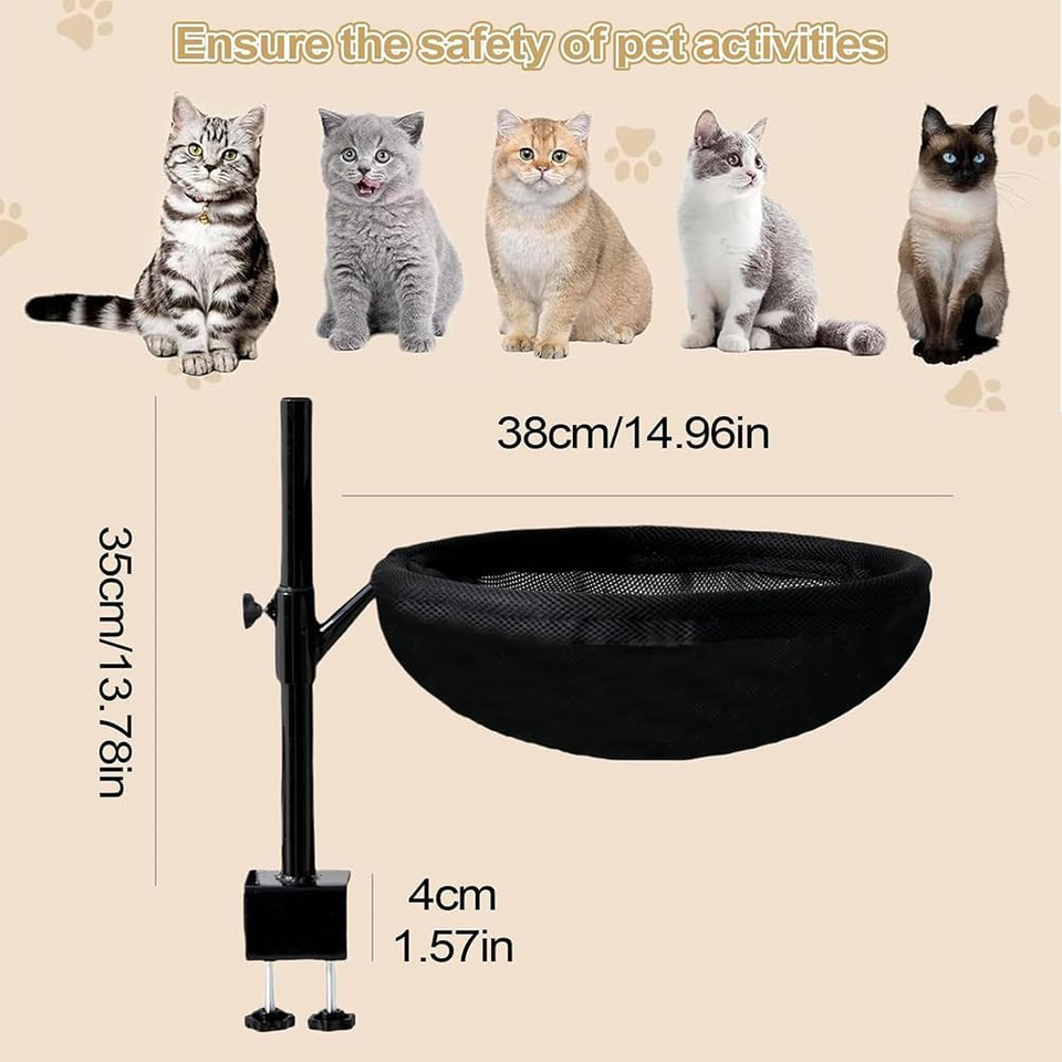 Table Cat Bed, Cat Bed Desk Mount, Cats Desk Hammock, Adjustable 360 ...