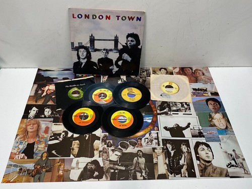Lot of 7- Beatles 45s & London Town Wings LP Vinyl Record | eBay