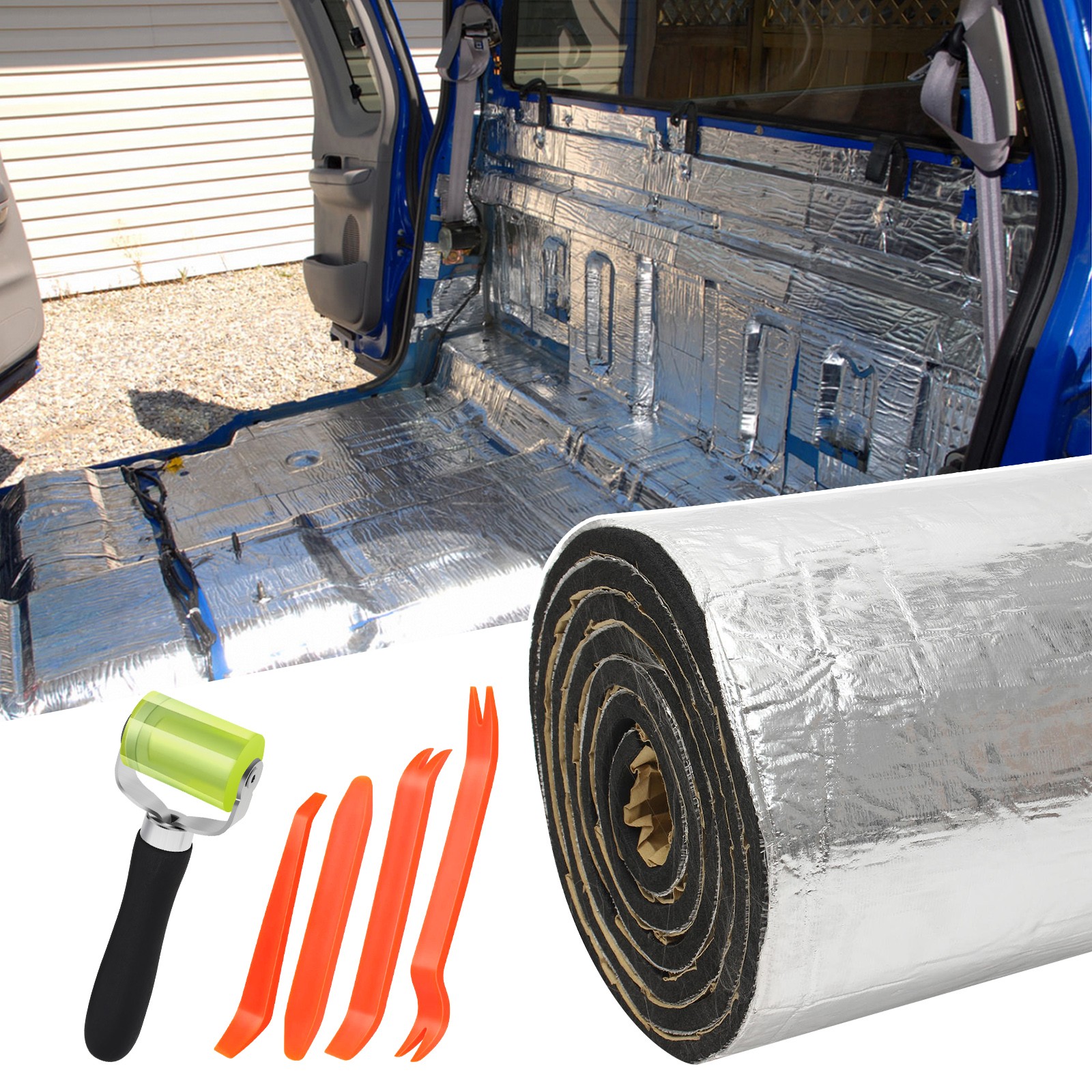 94"x40" Car Hood Heat Shield Mat Self-Adhesive Sound Deadener Universal ...