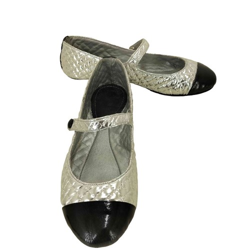 Used Vintage Maloles Quilting Ballet Pumps Silver Fo IAJ69 | eBay