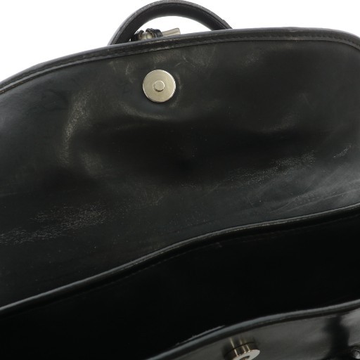 Longchamp LONGCHAMP Roseau Handbag Tote Leather Flap Toggle Black XZ ...