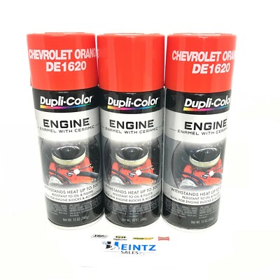 Duplicolor DE1620-3 PACK Engine Enamel with Ceramic Chevrolet Orange ...