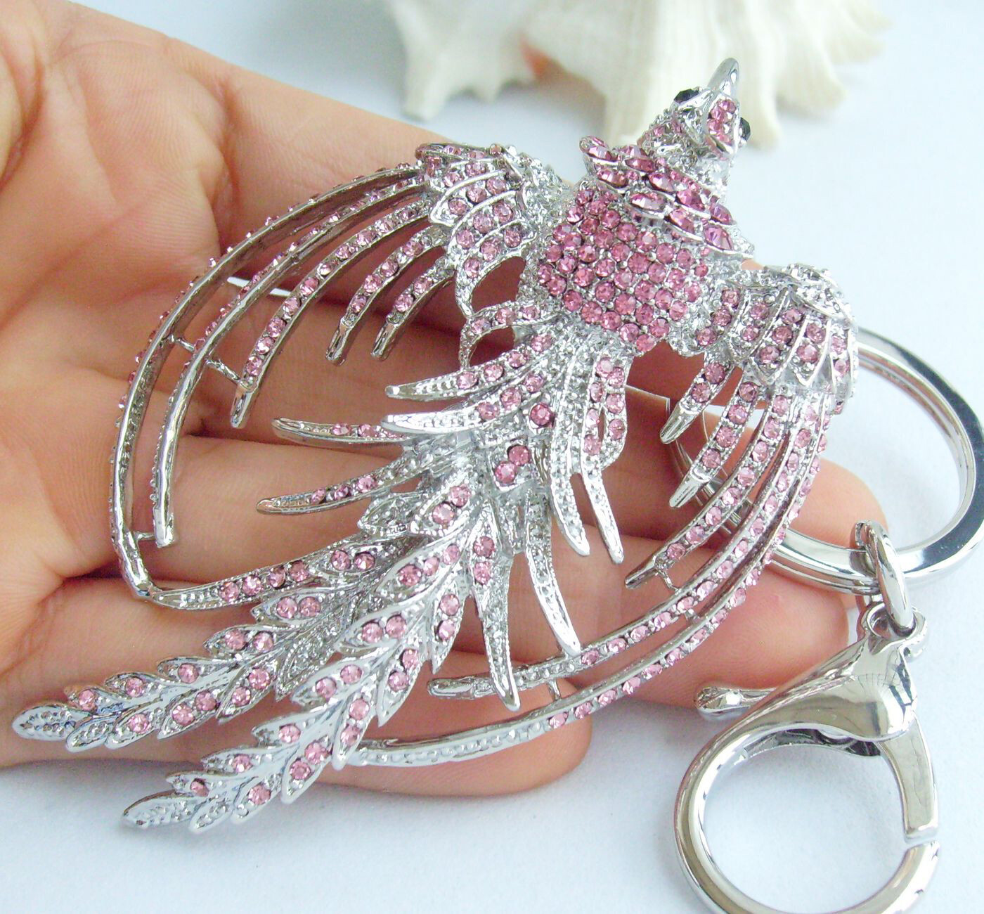 Unique Animal Bird Phoenix Keychain Pendant Rhinestone Crystal K02338 ...