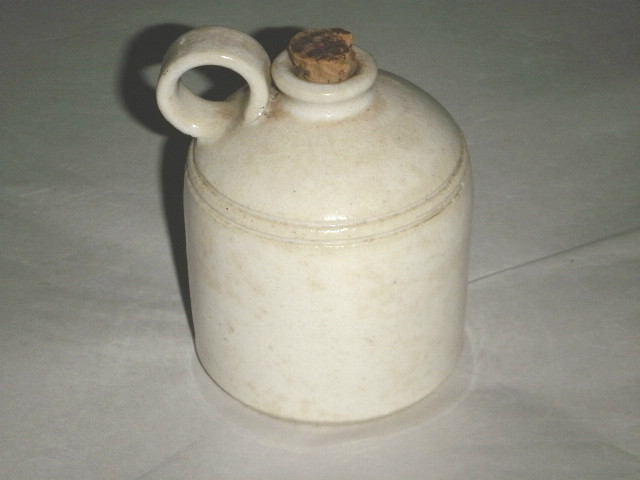 LIVERMORE CALIFORIA ANTIQUE RABOLI 4" WINE JUG BANDED BREATHER HOLE ...