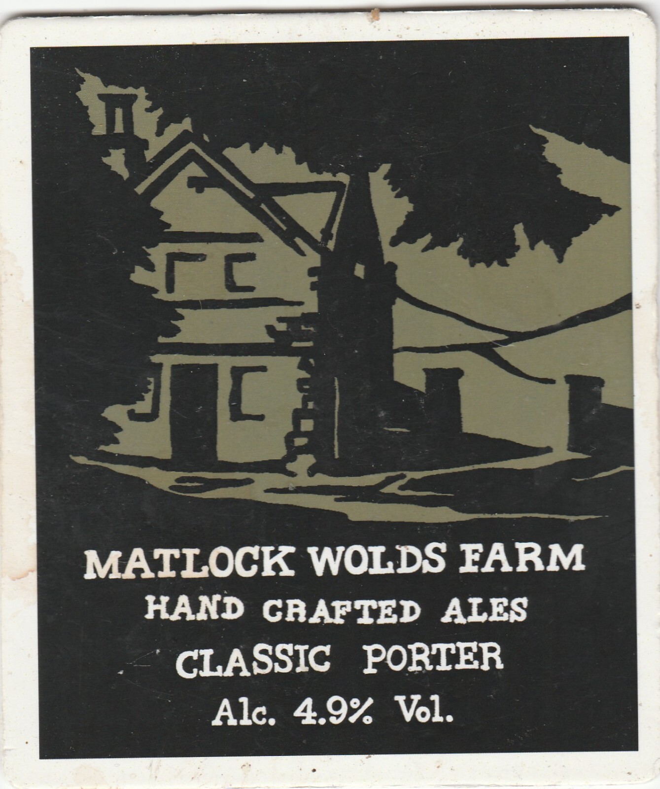 USED PUMP CLIP FRONT - MATLOCK WOLDS FARM BREWERY - CLASSIC PORTER ...