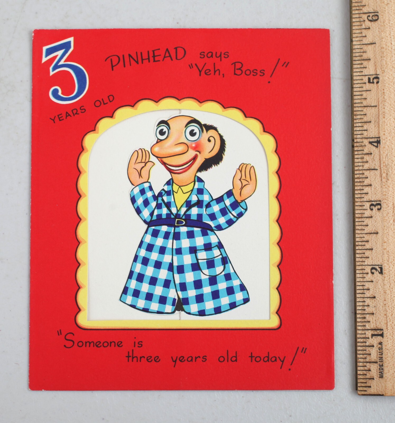 Vintage 1950 Foodini Series Pop-Up Birthday Card Age 3 Pinhead | eBay