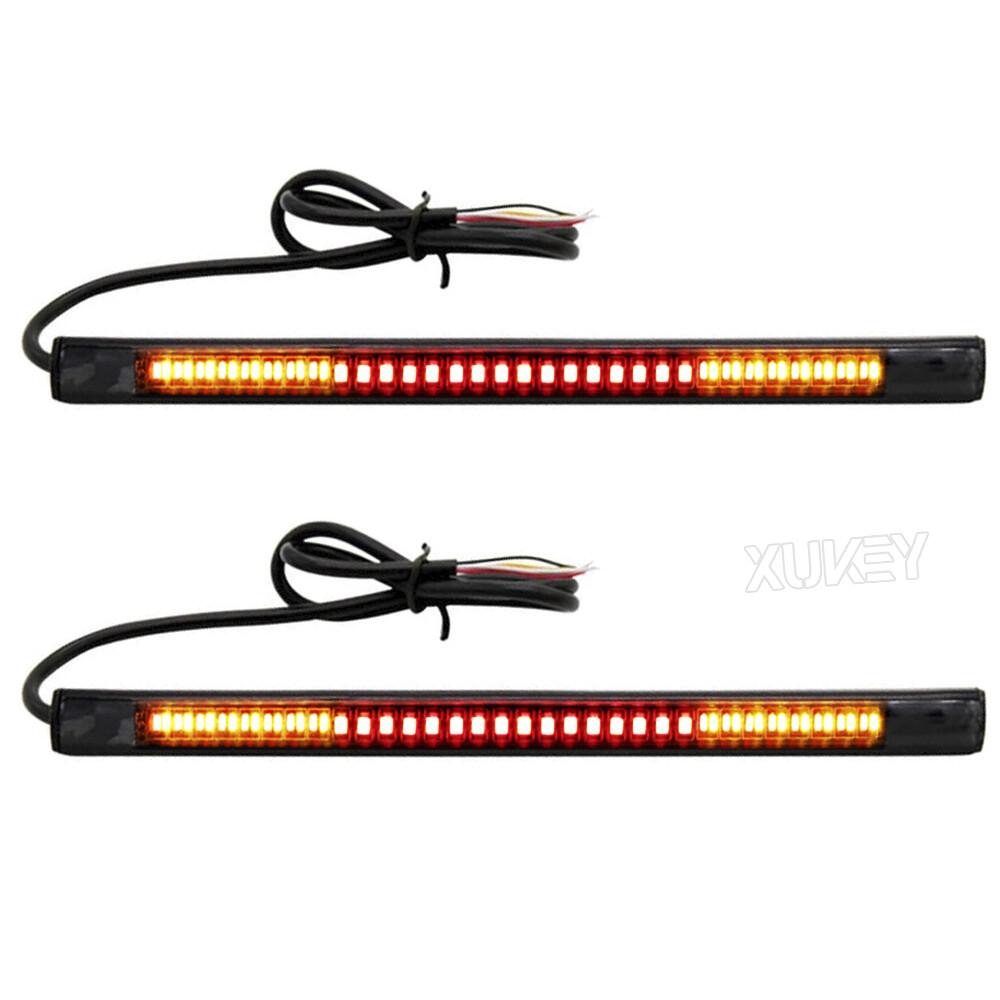 Flexible 48 LED Motorcycle Light Strip Rear Tail Brake Stop Turn Signal ...
