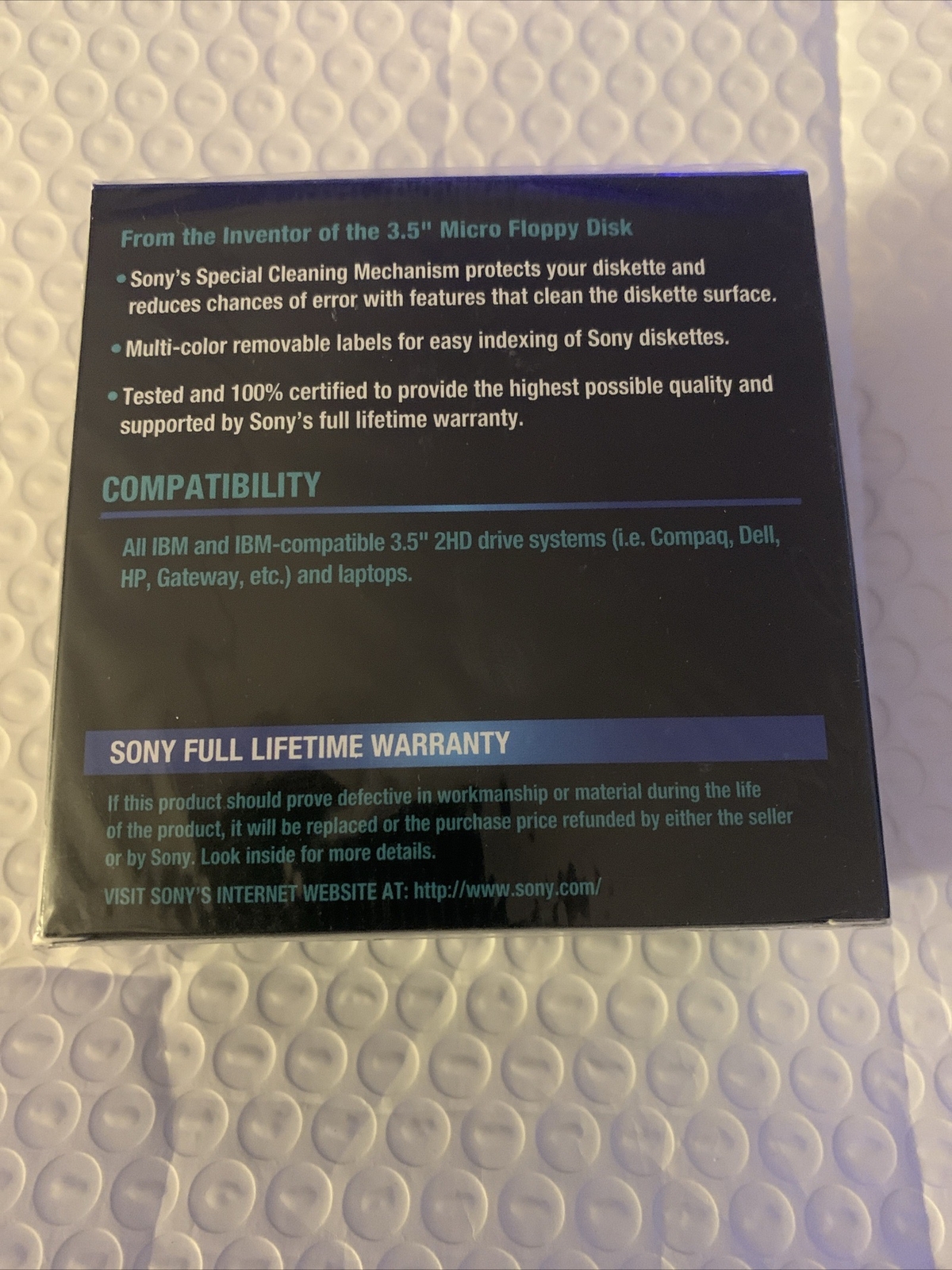 Sony 2HD Floppy Diskettes IBM Formatted 1.44 MB 3.5 Inch 10 Pack 1995 ...