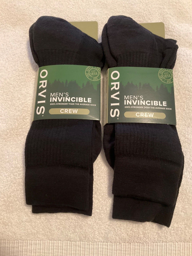 2 Pairs of Men’s ORVIS Invincible Extra 200% Stronger Socks - BLACK ...