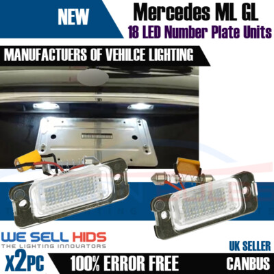 x2 MERCEDES BENZ GL ML 18 SMD PLATE UNITS ERROR FREE A2518200066 BRIGHT ...