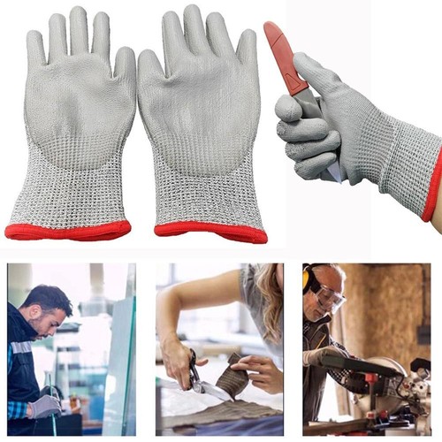 Grey PU Coated Glove Wear-resistant Protective Mittens Safety ...
