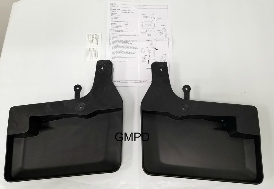 2019-2025 New Gen. Silverado GM Front Black Flat Splash Mud Guards ...