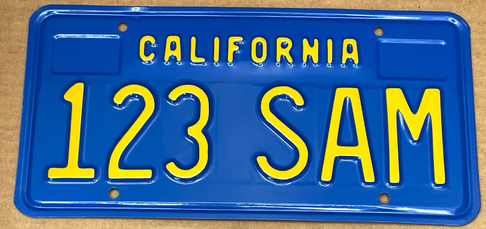 NOS DMV CALIFORNIA SAMPLE LICENSE PLATE (123 SAM ) | eBay