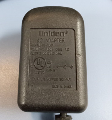 Uniden AD-0001 AC Power Supply Adapter Charger 9V DC 210mA for Cordless ...