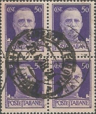 Block of 4 stamps - Poste Italiane Italy - Victor Emmanuel III - 50 ...