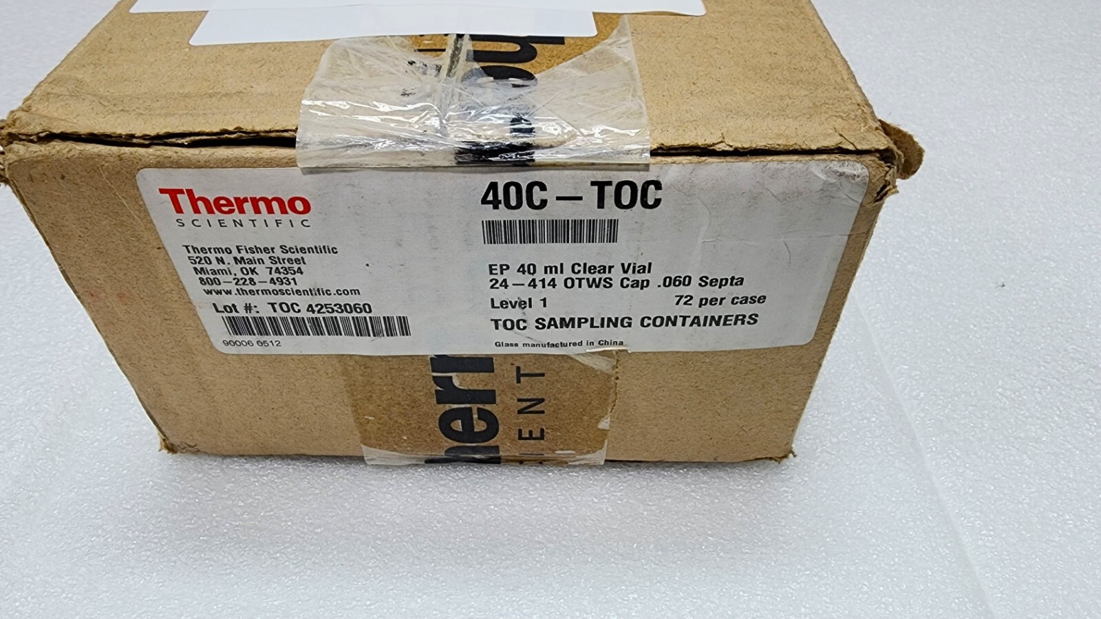 Thermo Scientific 40C-TOC Clear glass vial, Certified 40 mL | eBay