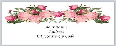 Personalizes Address labels Flower Border Roses (BO 23) | eBay