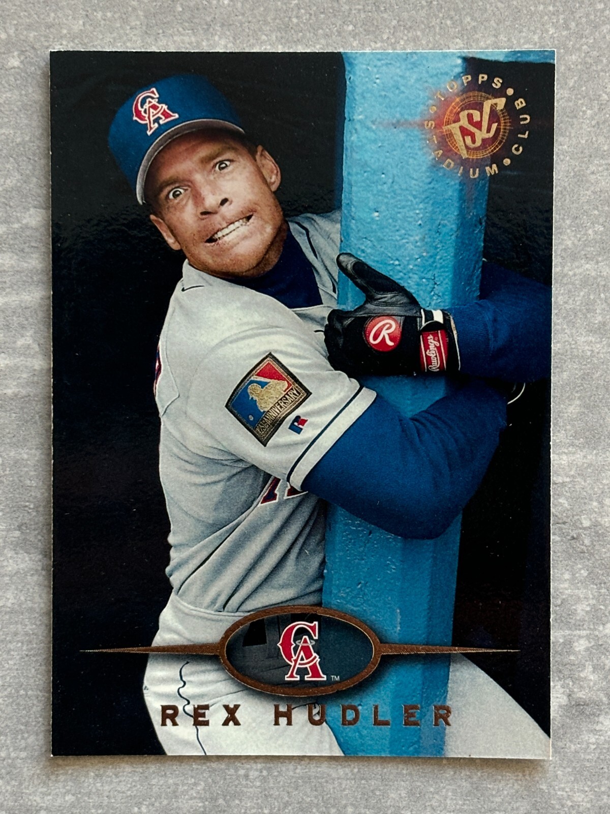 1995 Stadium Club REX HUDLER "Pole Hugger" Funny Real Baseball Trading ...